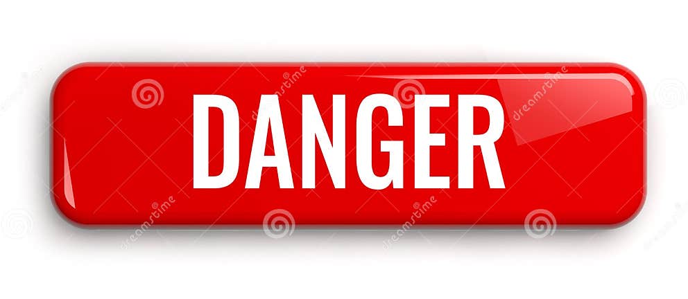 Danger Alert Red Button Isolated on White Stock Illustration ...