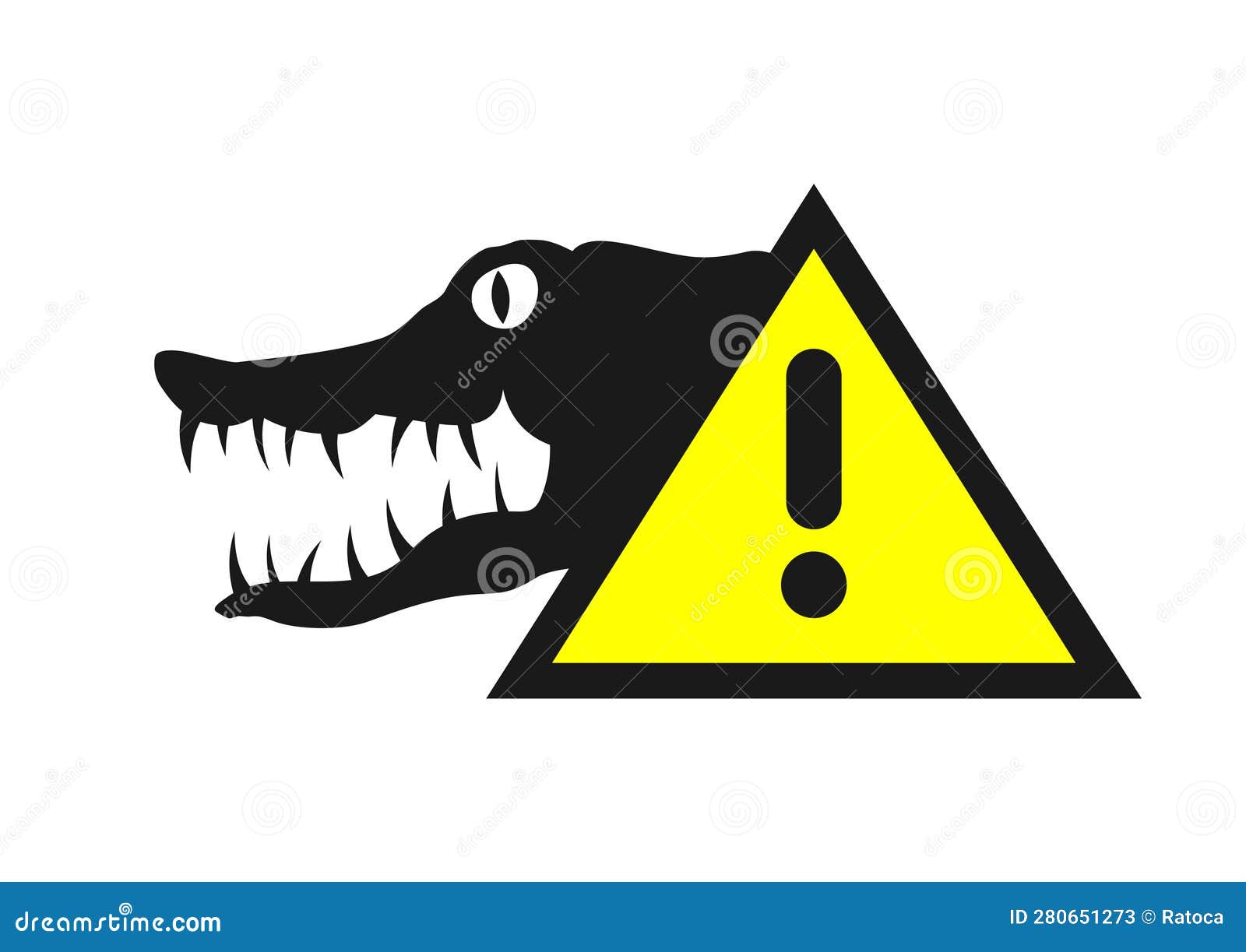 Danger alligator symbol stock vector. Illustration of mouth - 280651273