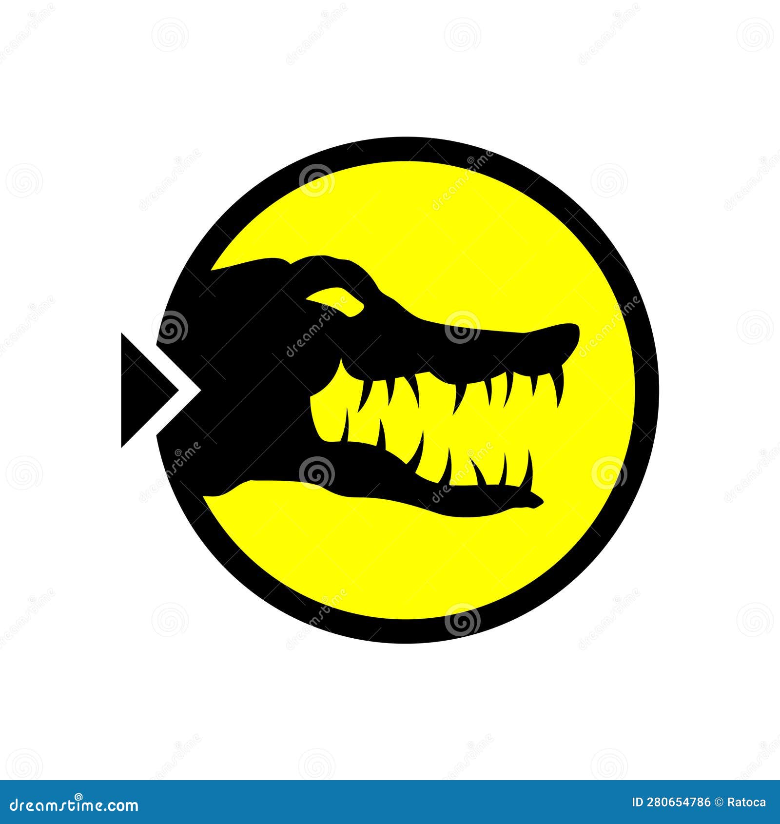 Danger alligator symbol stock vector. Illustration of attention - 280654786