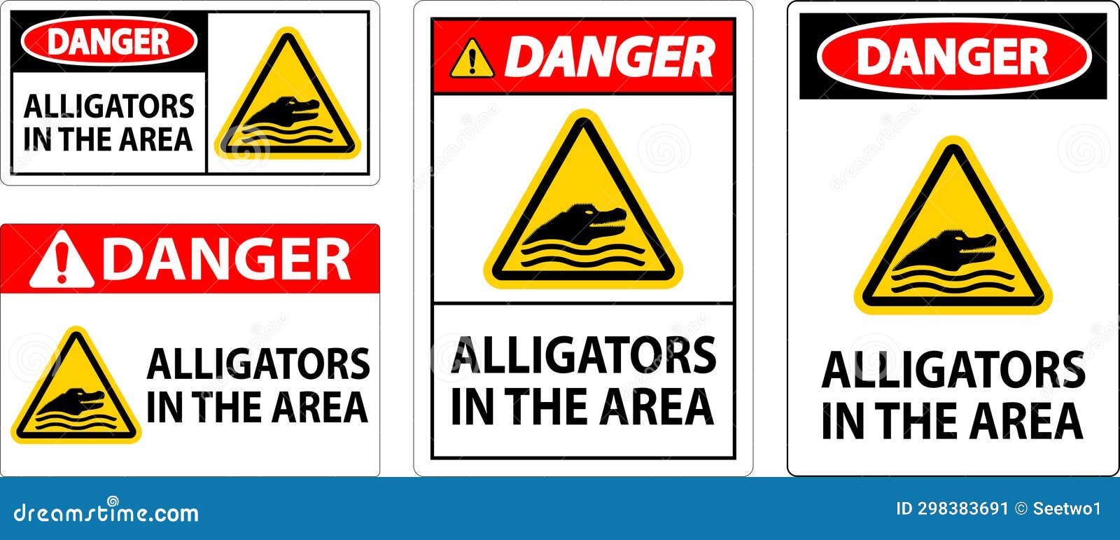 Danger Alligators in the Area Sign Stock Vector - Illustration of alert ...