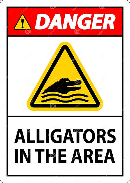 Danger Alligators in the Area Sign Stock Vector - Illustration of gator ...