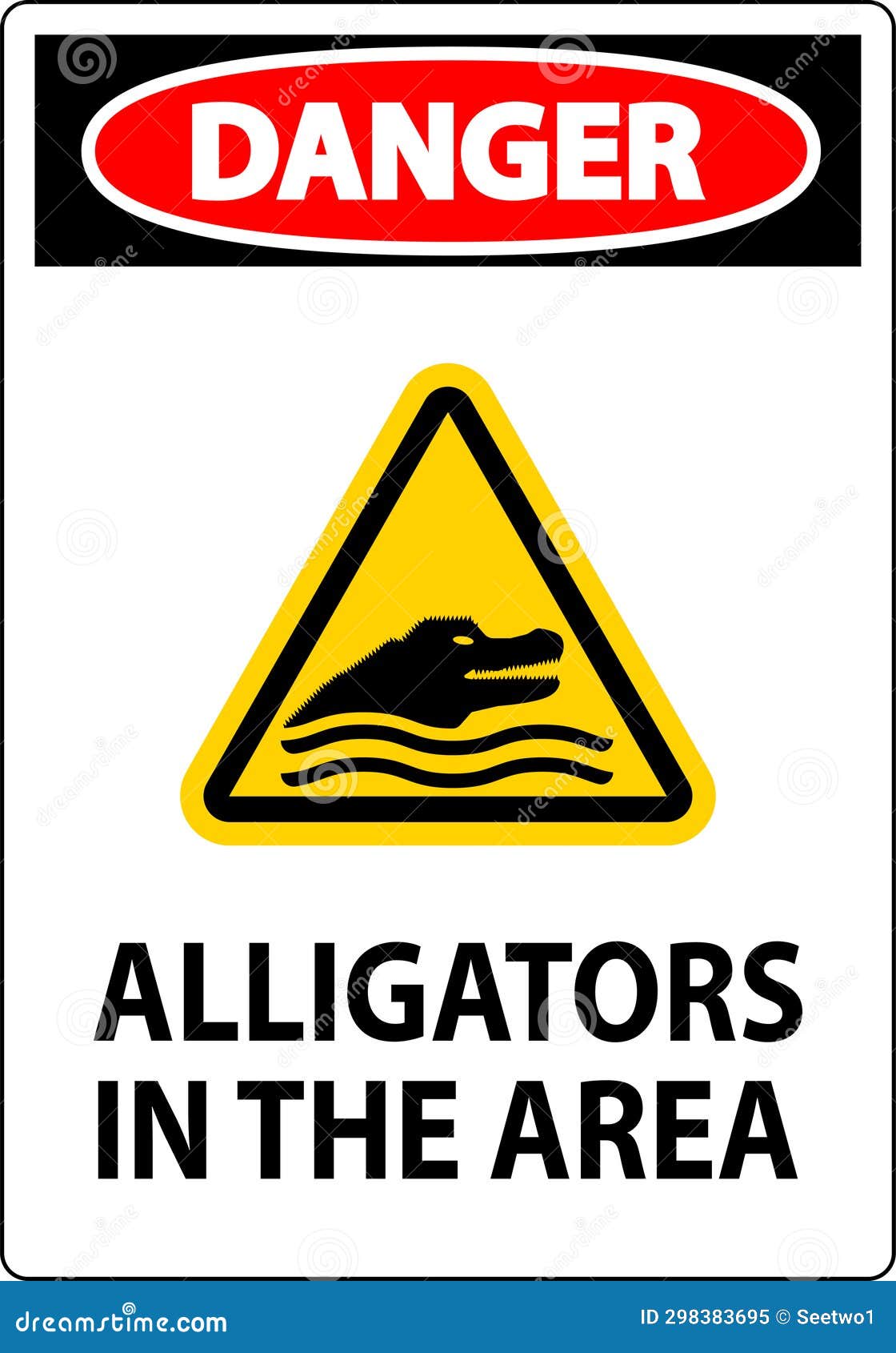 Danger Alligators in the Area Sign Stock Vector - Illustration of ...