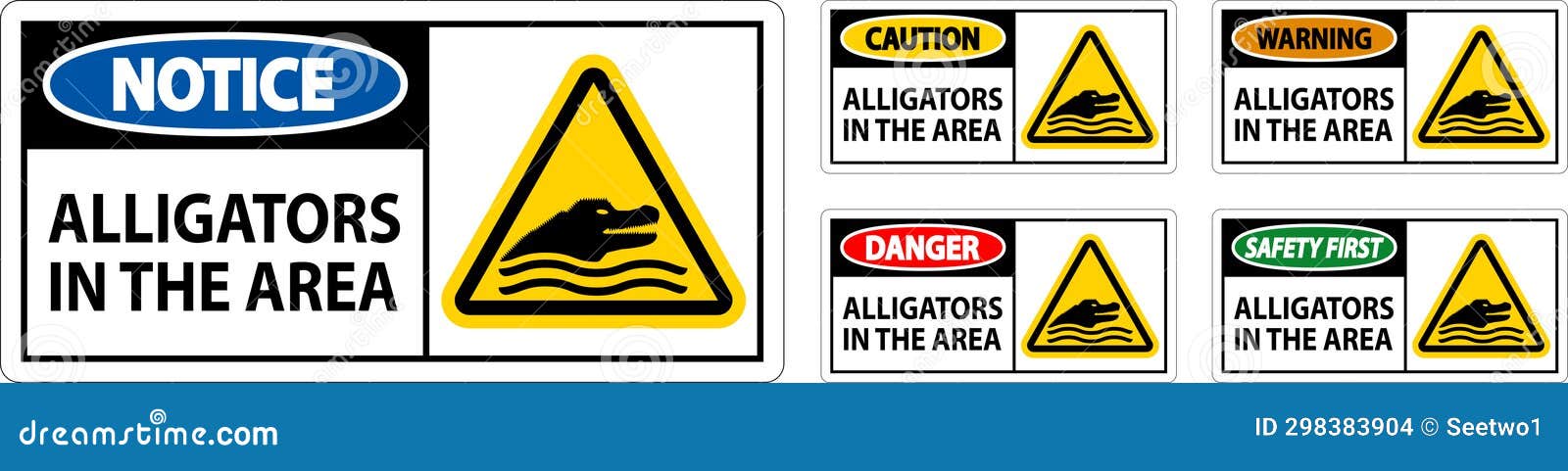 Danger Alligators in the Area Sign Stock Vector - Illustration of ...