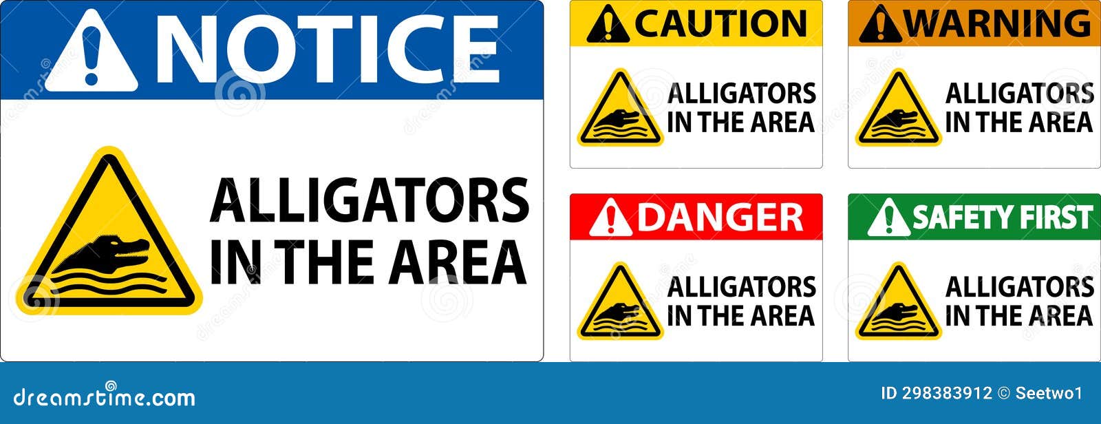 Danger Alligators in the Area Sign Stock Vector - Illustration of risk ...