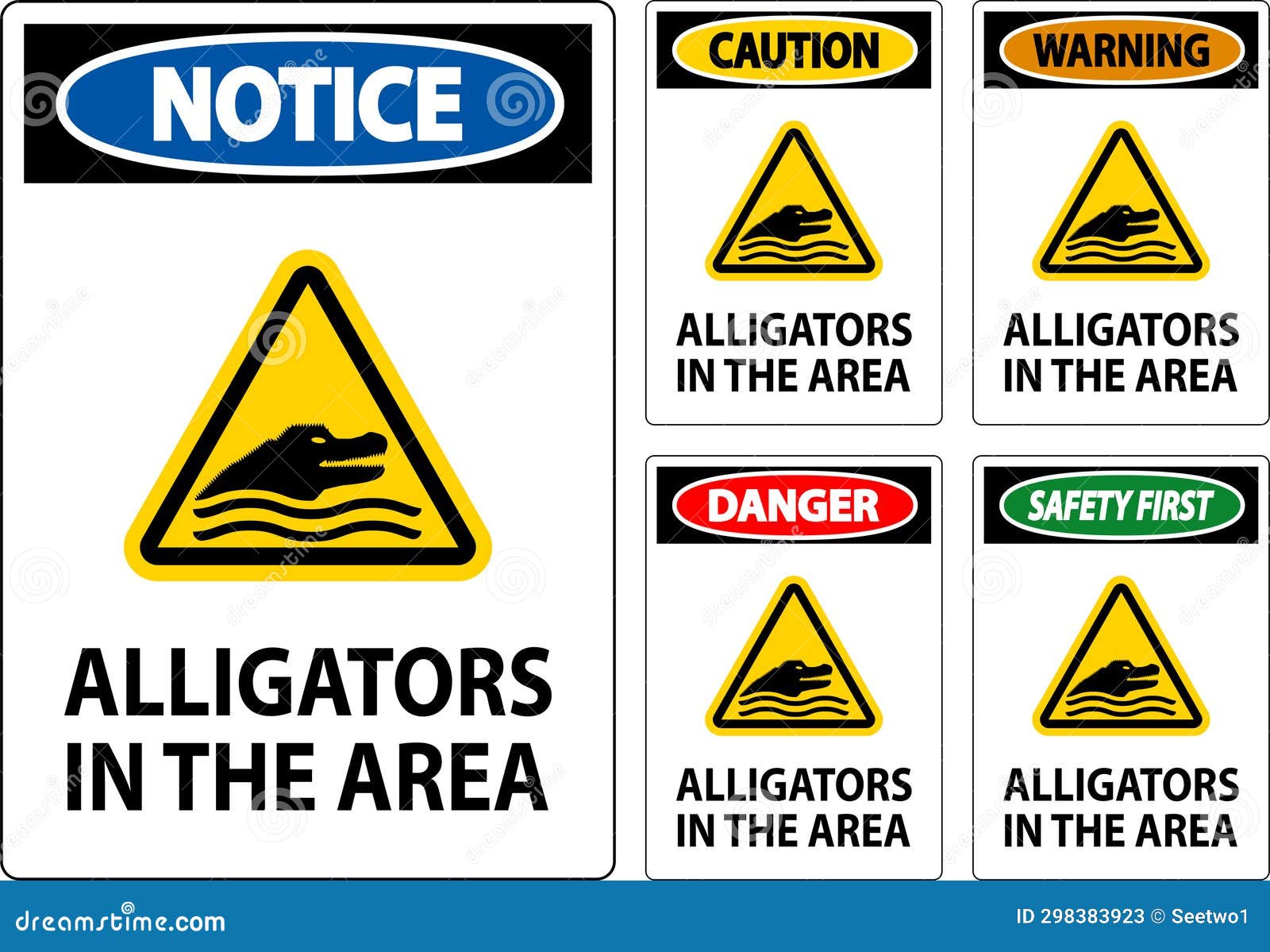 Danger Alligators in the Area Sign Stock Vector - Illustration of icon ...