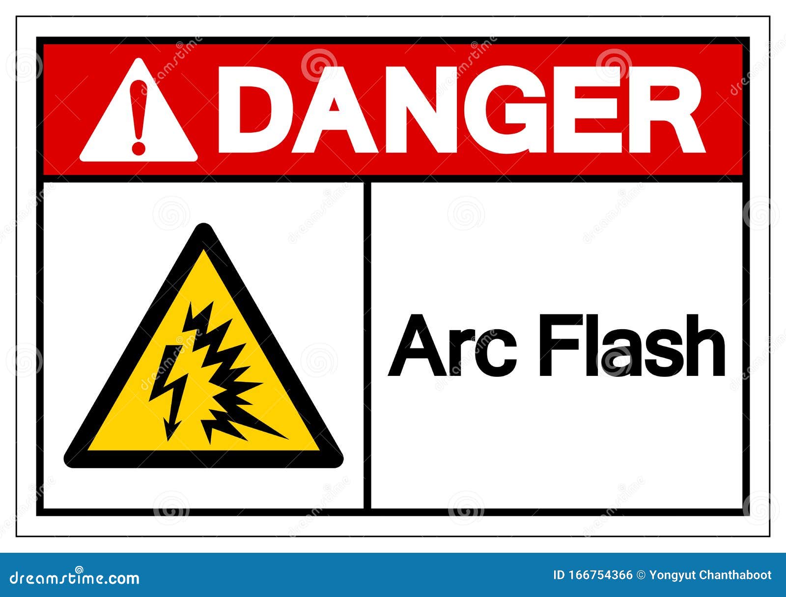 Danger Arc Flash Symbol Sign, Vector Illustration, Isolate on White ...