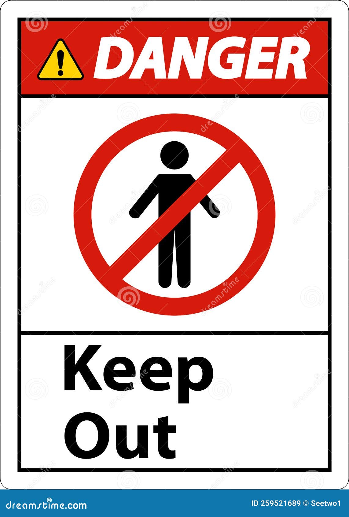 Danger Area Keep Out Sign on White Background Stock Vector ...