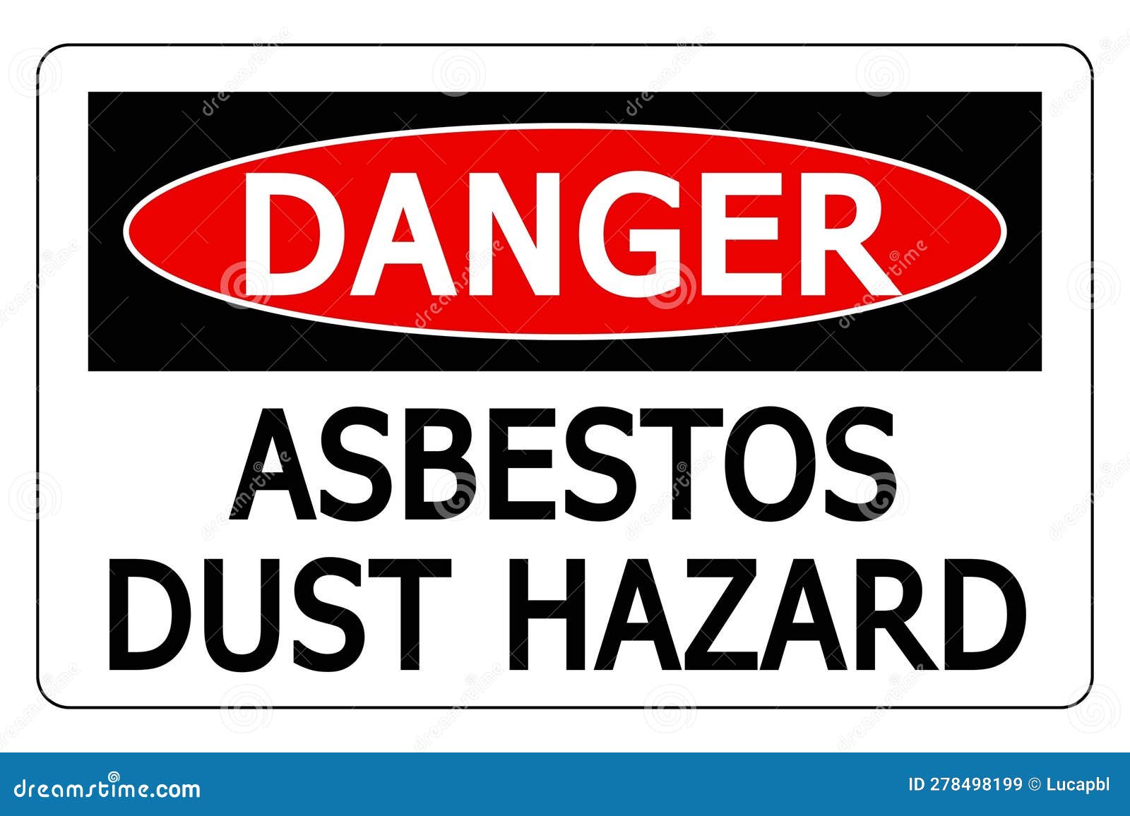 Danger, Asbestos Dust Hazard. Warning Sign with Text Stock Vector ...