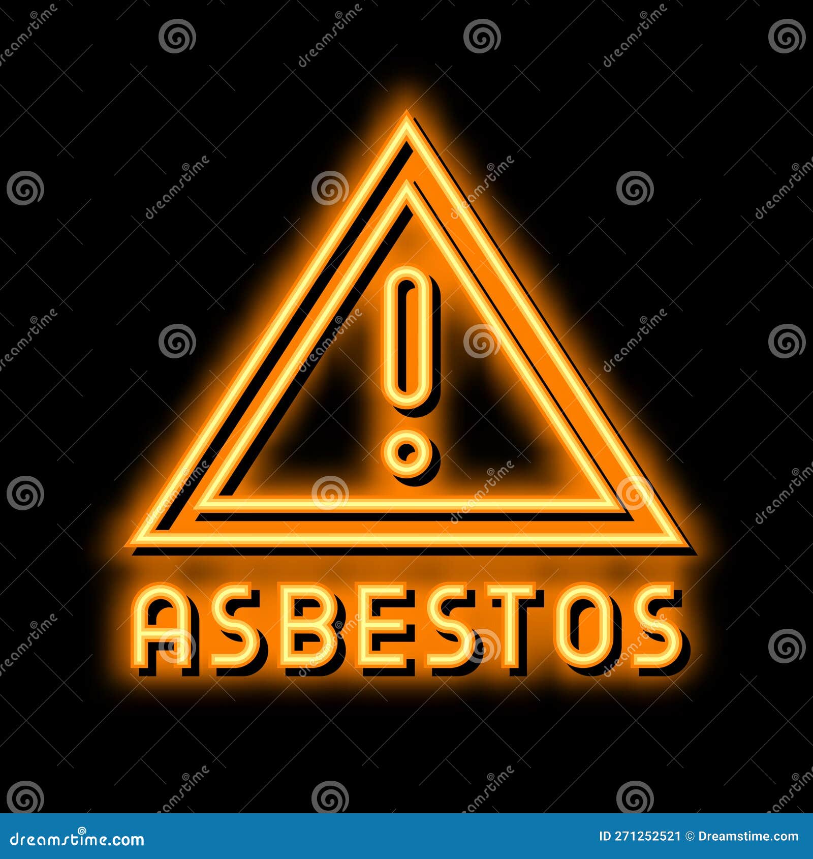 Danger Asbestos Neon Glow Icon Illustration Stock Vector - Illustration ...