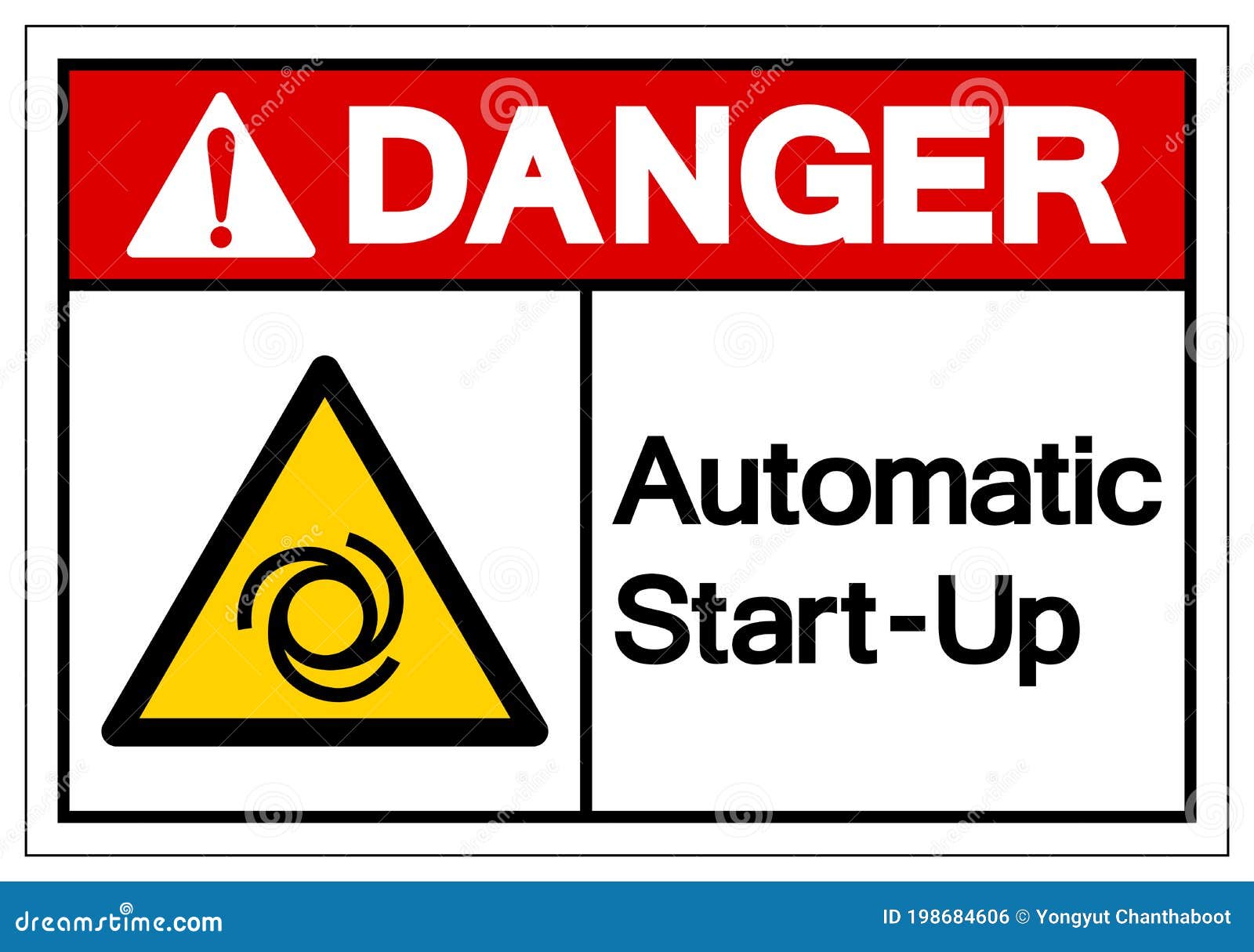Danger Automatic Start-Up Symbol ,Vector Illustration, Isolate on White ...