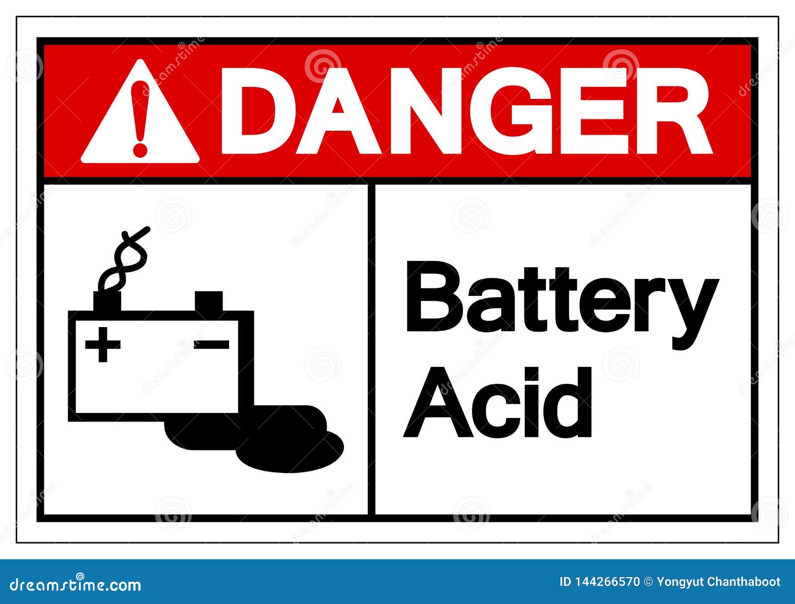 Danger Battery Acid Symbol Sign, Vector Illustration, Isolate on White ...