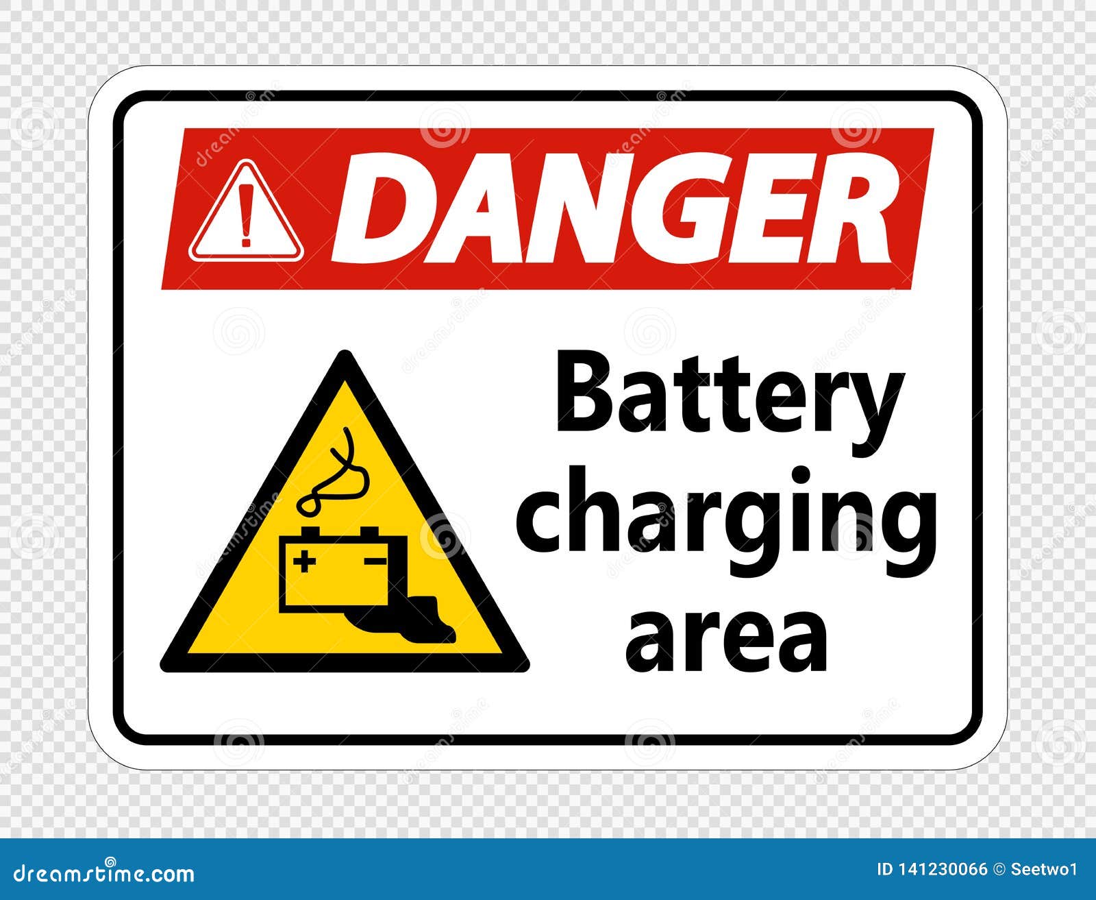 Symbol Danger Battery Charging Area Sign On Transparent Background ...