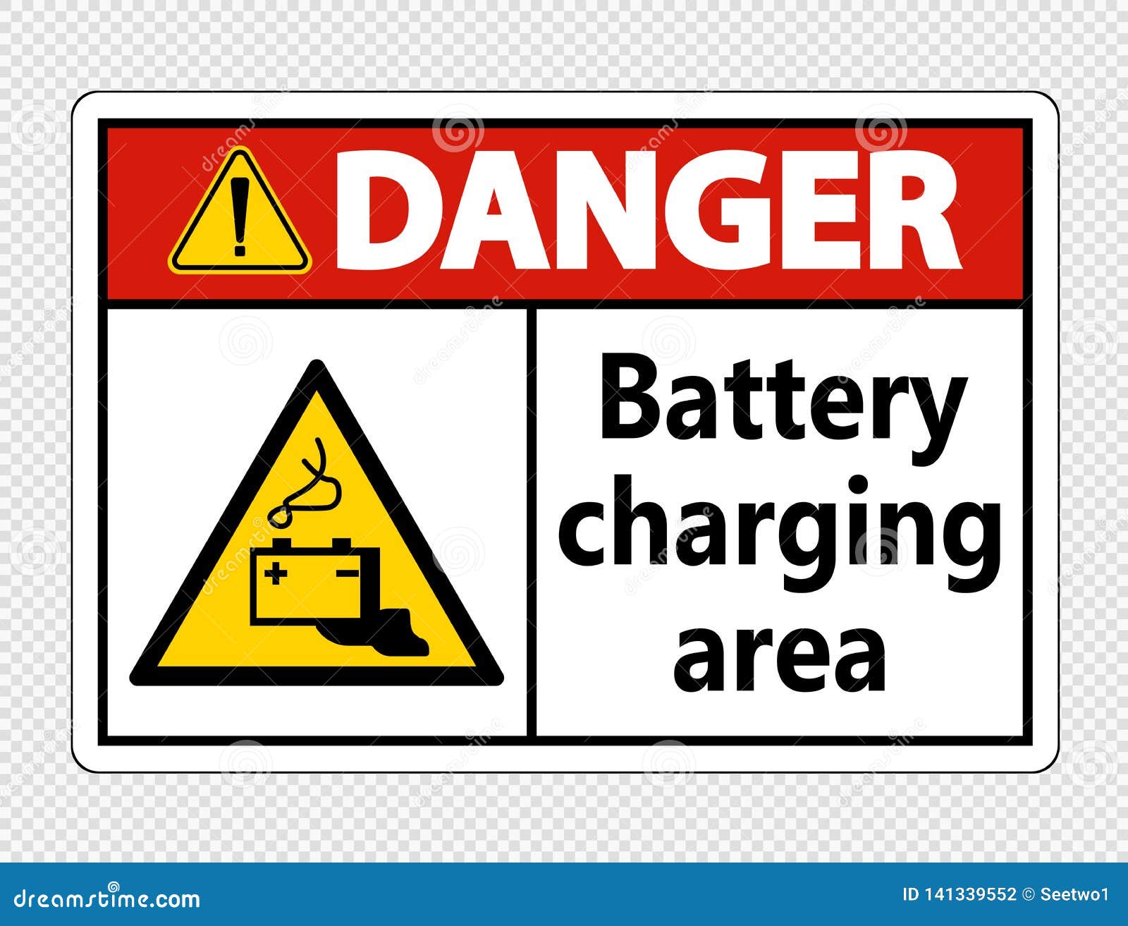 Symbol Danger Battery Charging Area Sign on Transparent Background ...