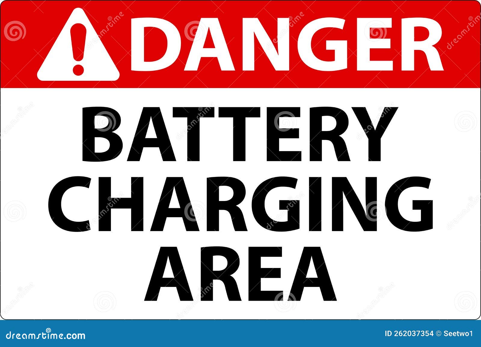 Danger Battery Charging Area Sign on White Background Stock Vector ...