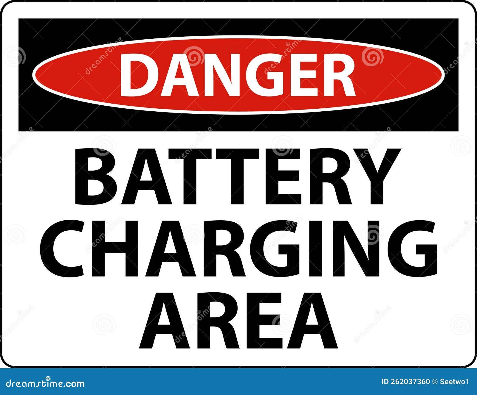 Danger Battery Charging Area Sign on White Background Stock Vector ...
