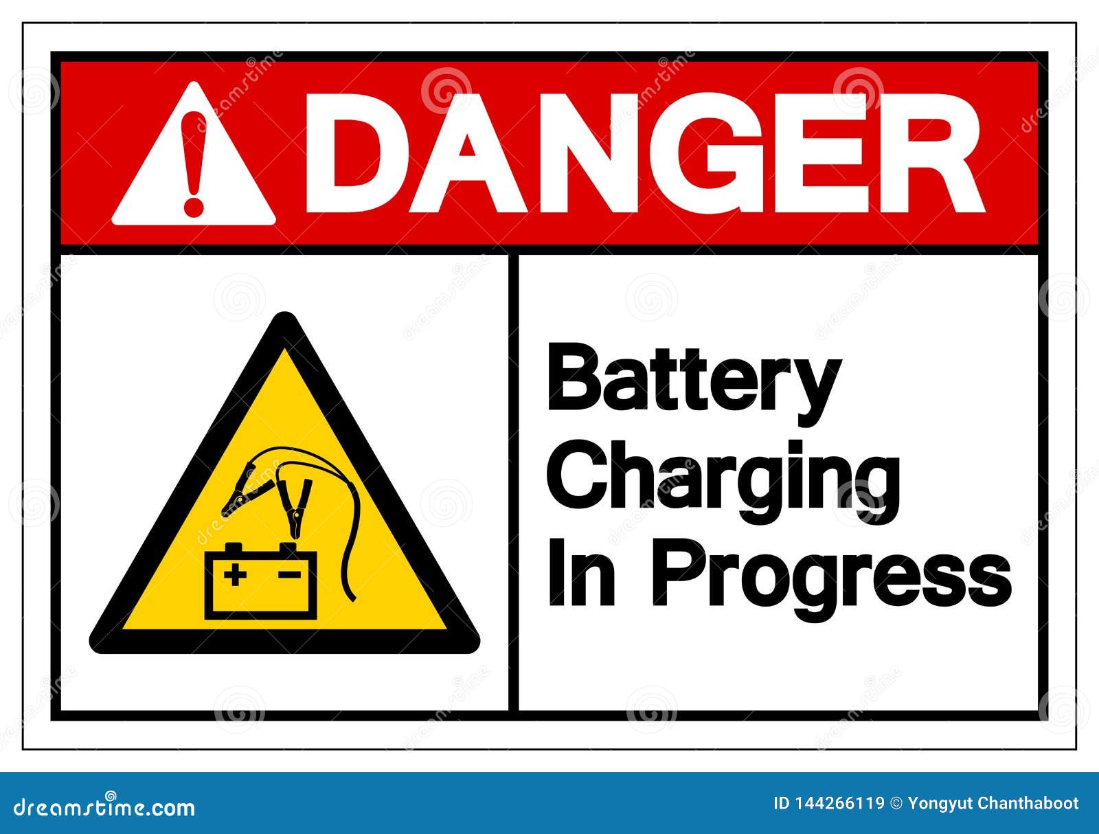 Danger Battery Charging Symbol Sign, Vector Illustration, Isolated On ...
