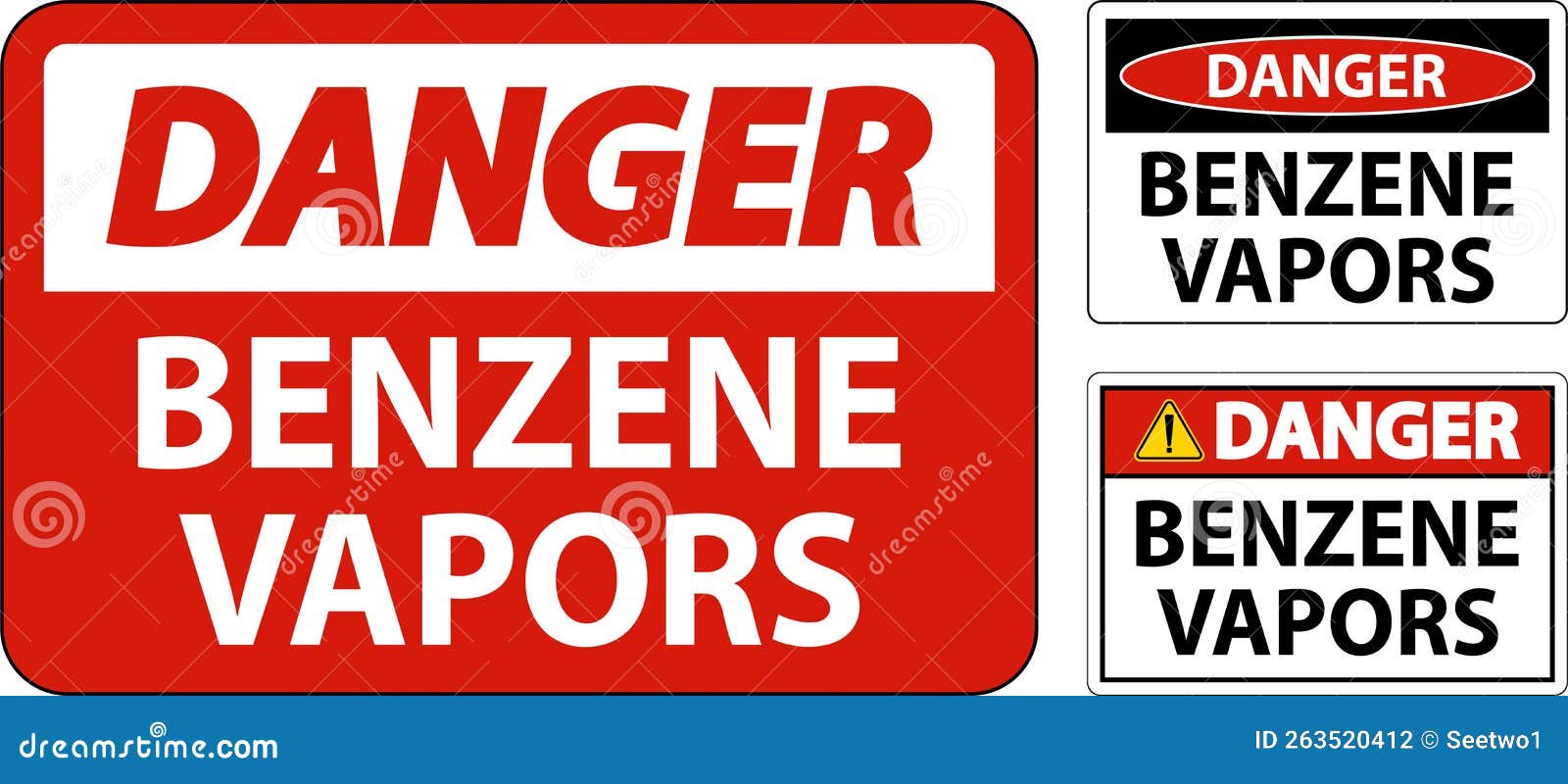 Danger Benzene Vapors Sign on White Background Stock Vector ...