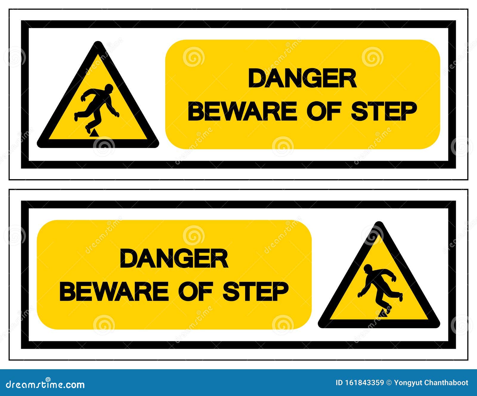 Danger Beware of Step Symbol Sign,Vector Illustration, Isolate on White ...