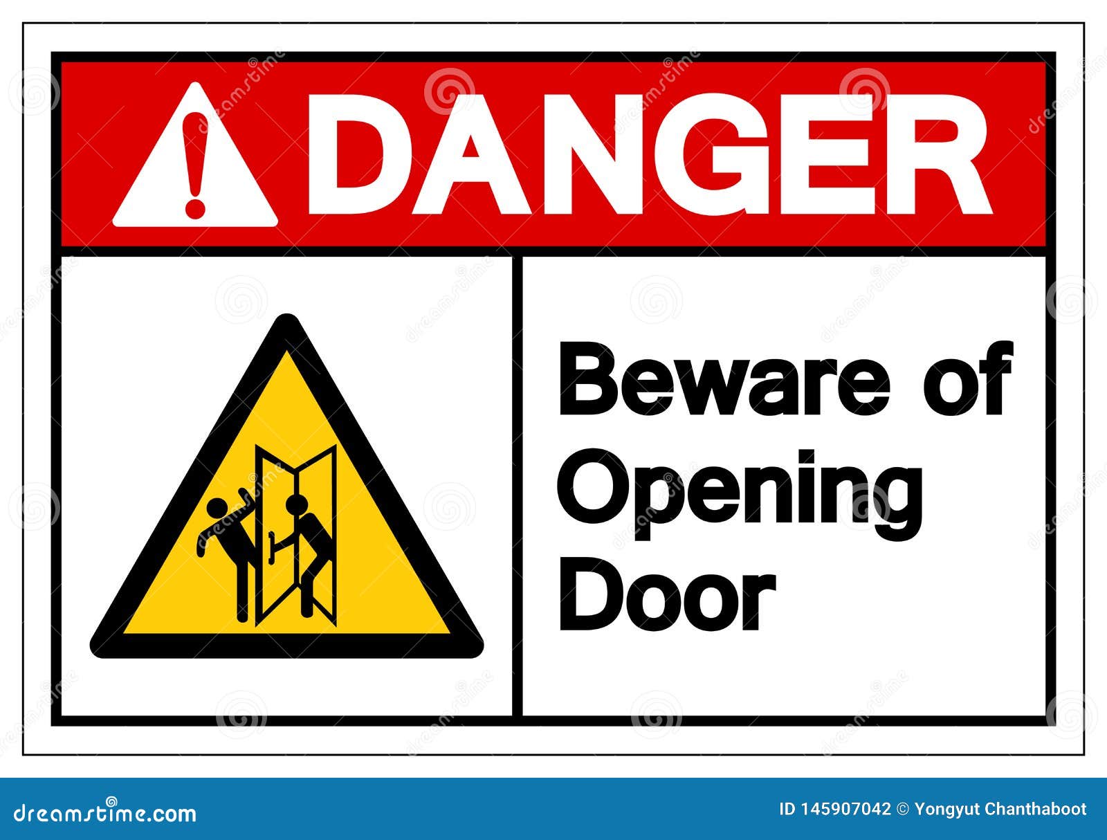 Danger This Door Must Be Kept Closed When Not In Use Symbol Sign ...