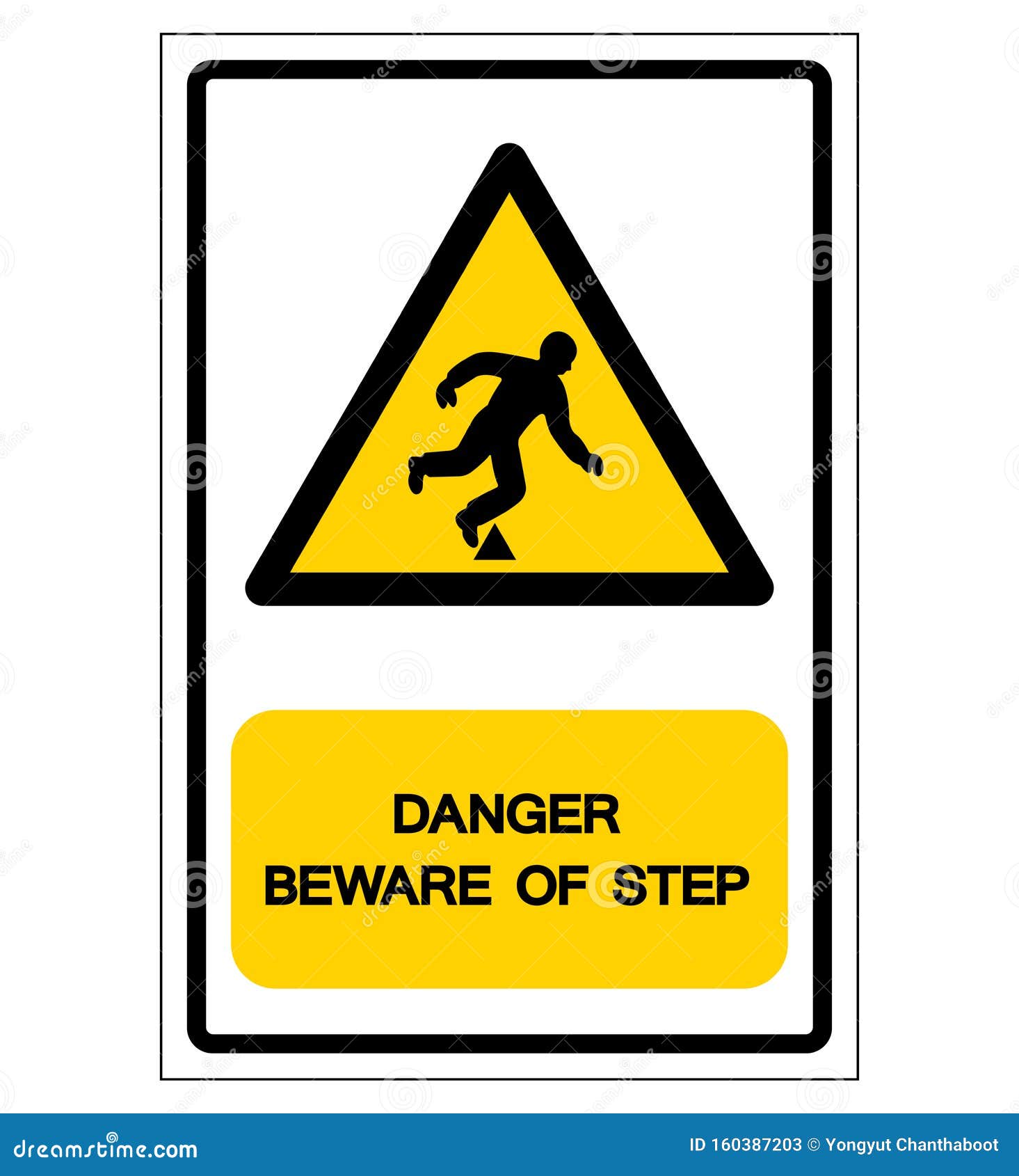 Danger Beware of Step Symbol Sign,Vector Illustration, Isolate on White ...