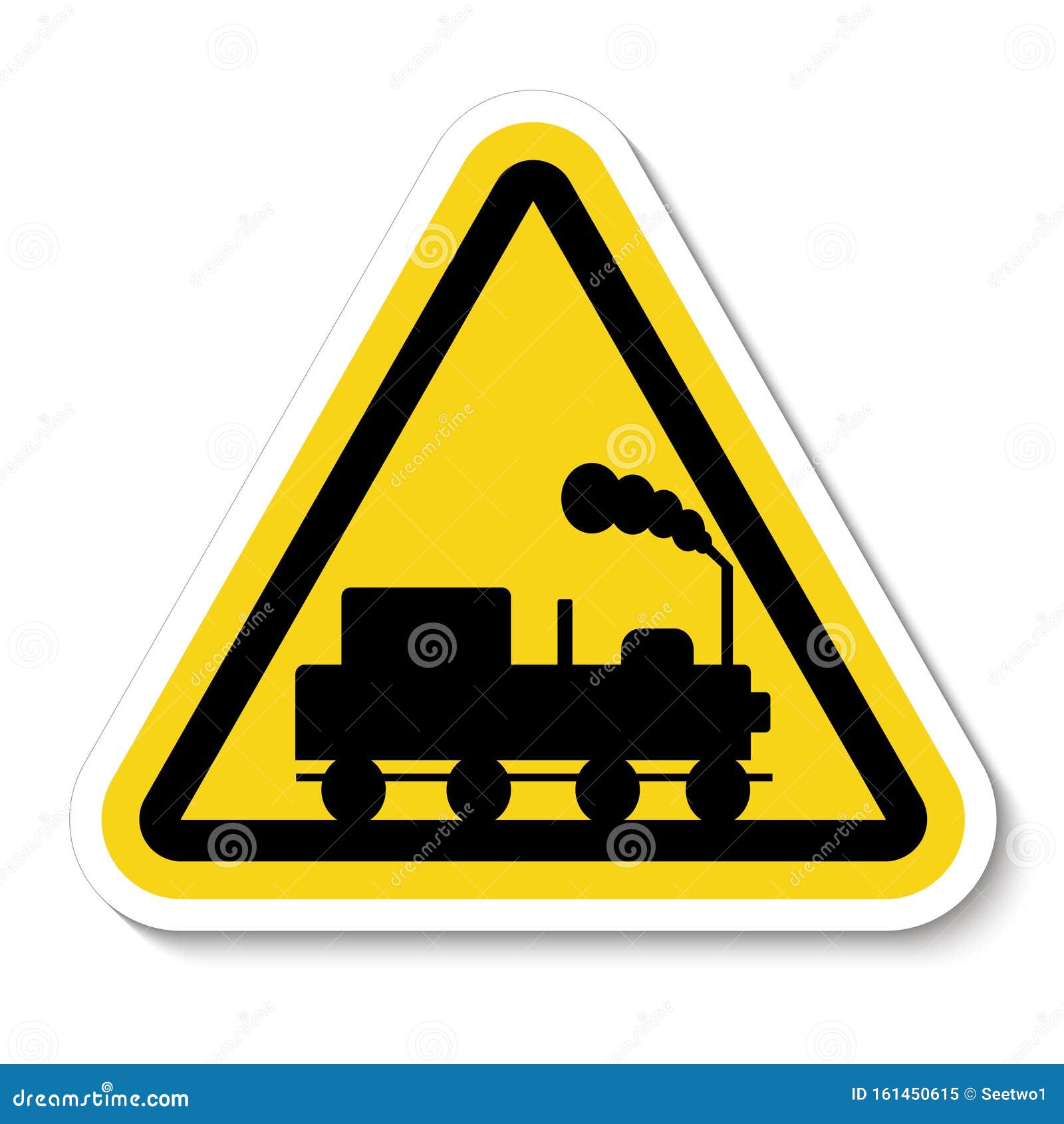 Danger Beware Of Trains Symbol Sign Isolate On White Background,Vector ...