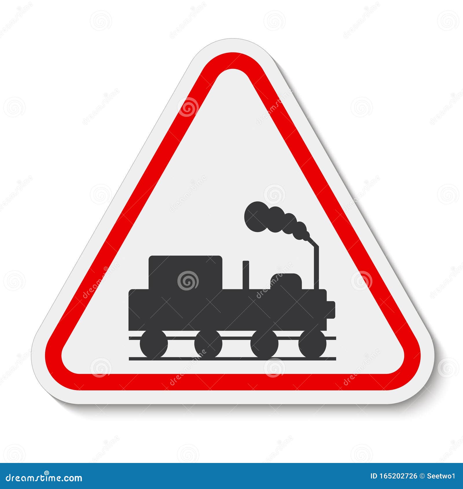 Danger Beware of Trains Symbol Sign Isolate on White Background,Vector ...