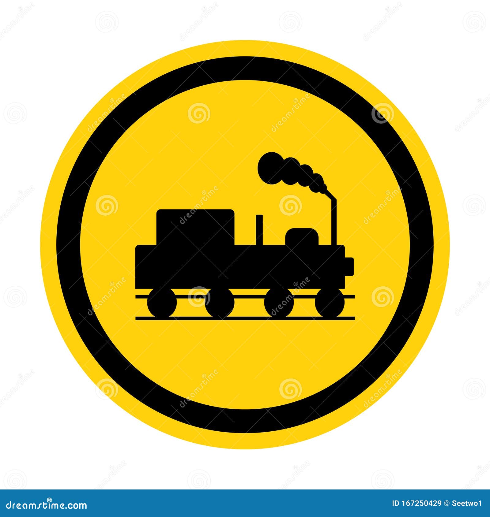 Danger Beware Of Trains Symbol Sign, Vector Illustration, Isolate On ...