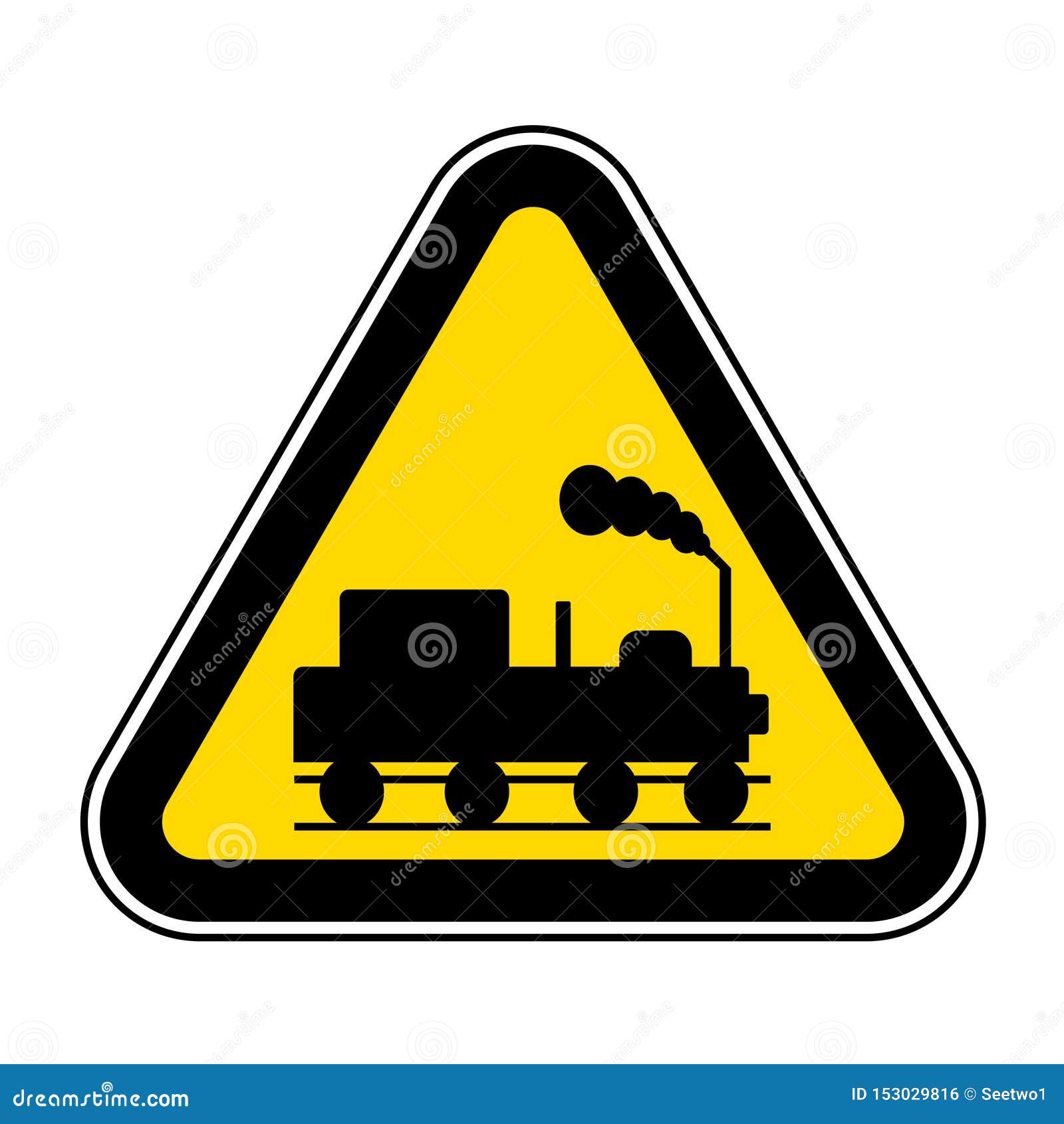 Danger Beware of Trains Symbol Sign Isolate on White Background,Vector ...