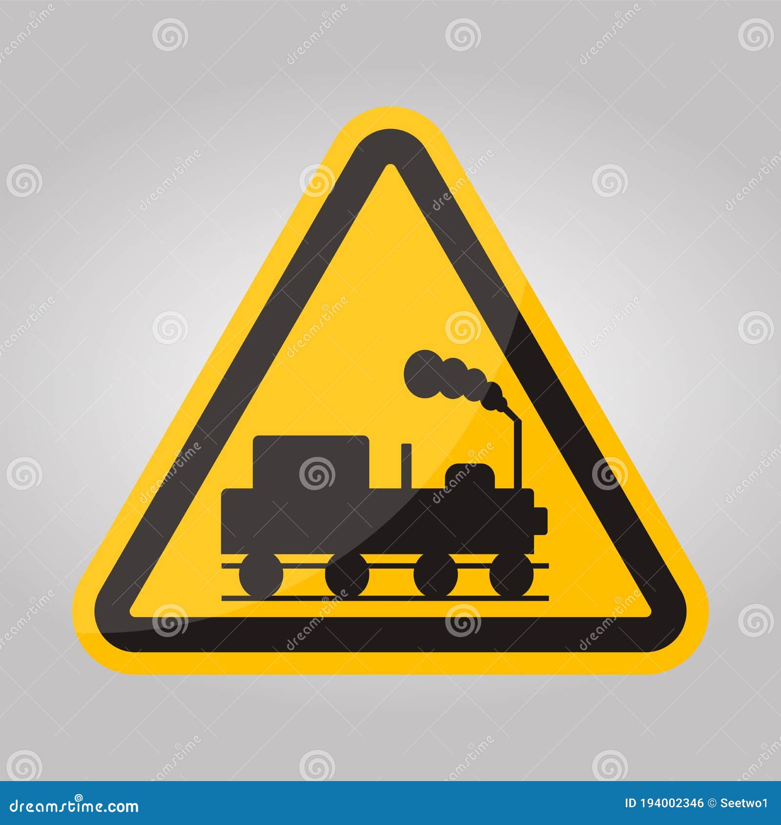 Danger Beware Of Trains Symbol Sign Isolate On White Background,Vector ...