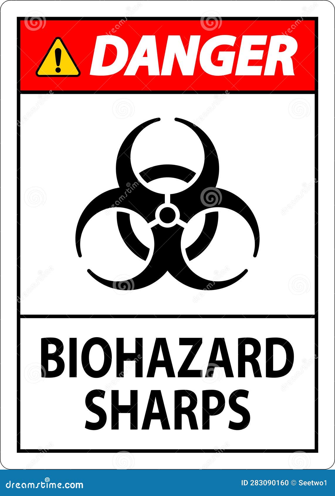 Danger Biohazard Label, Biohazard Sharps Stock Vector - Illustration of ...