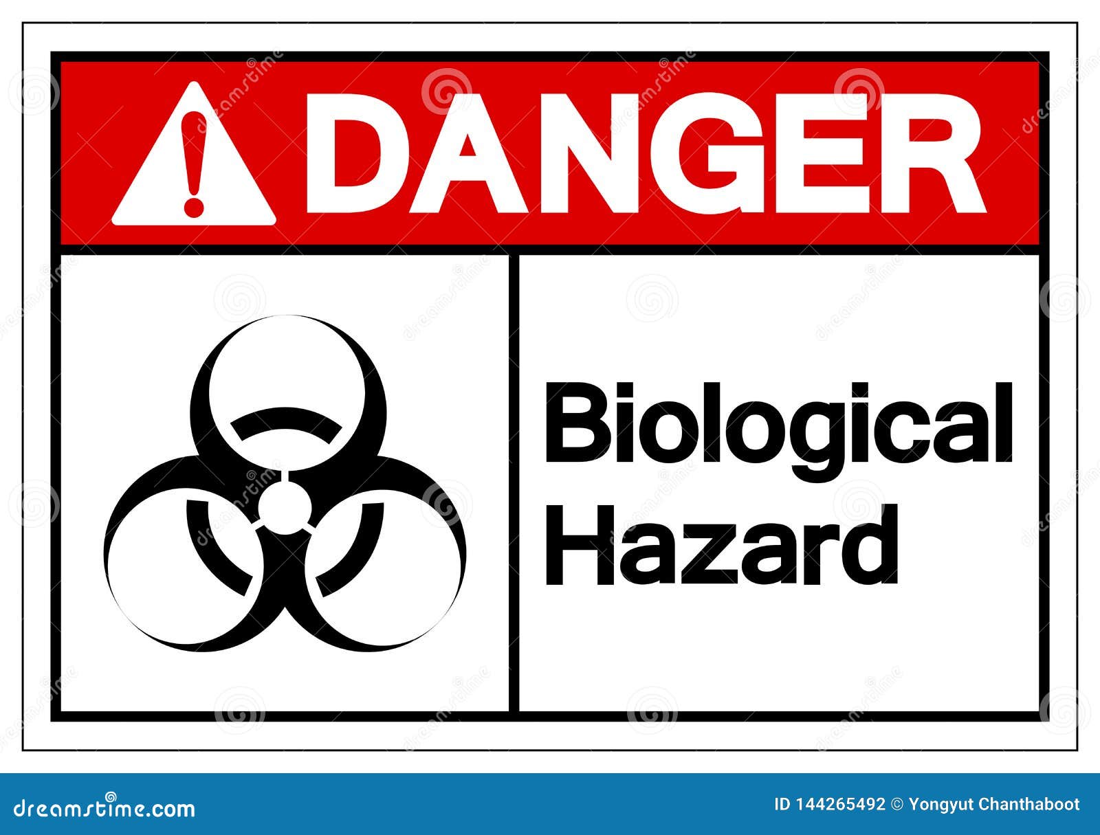 Biological Hazard Signs And Seamless Warning Tapes Set. Royalty-Free ...