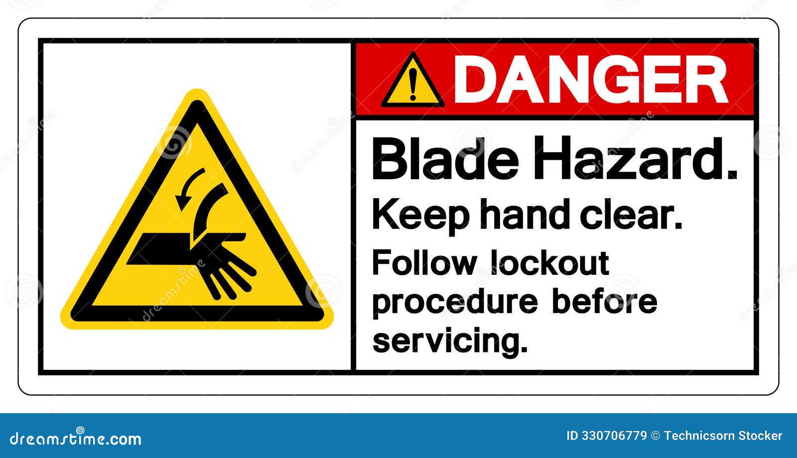Danger Blade Hazard Do Not Operate With Guard Removed Symbol Sign ...