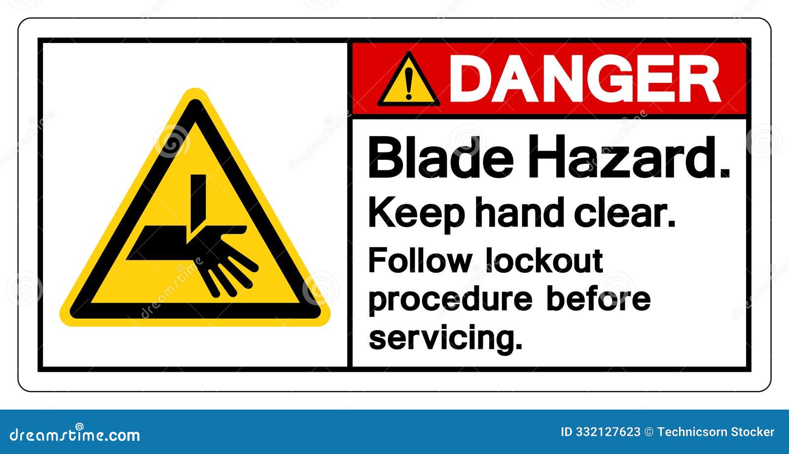 Danger Blade Hazard Keep Hand Clear Follow Lockout Procedure before ...