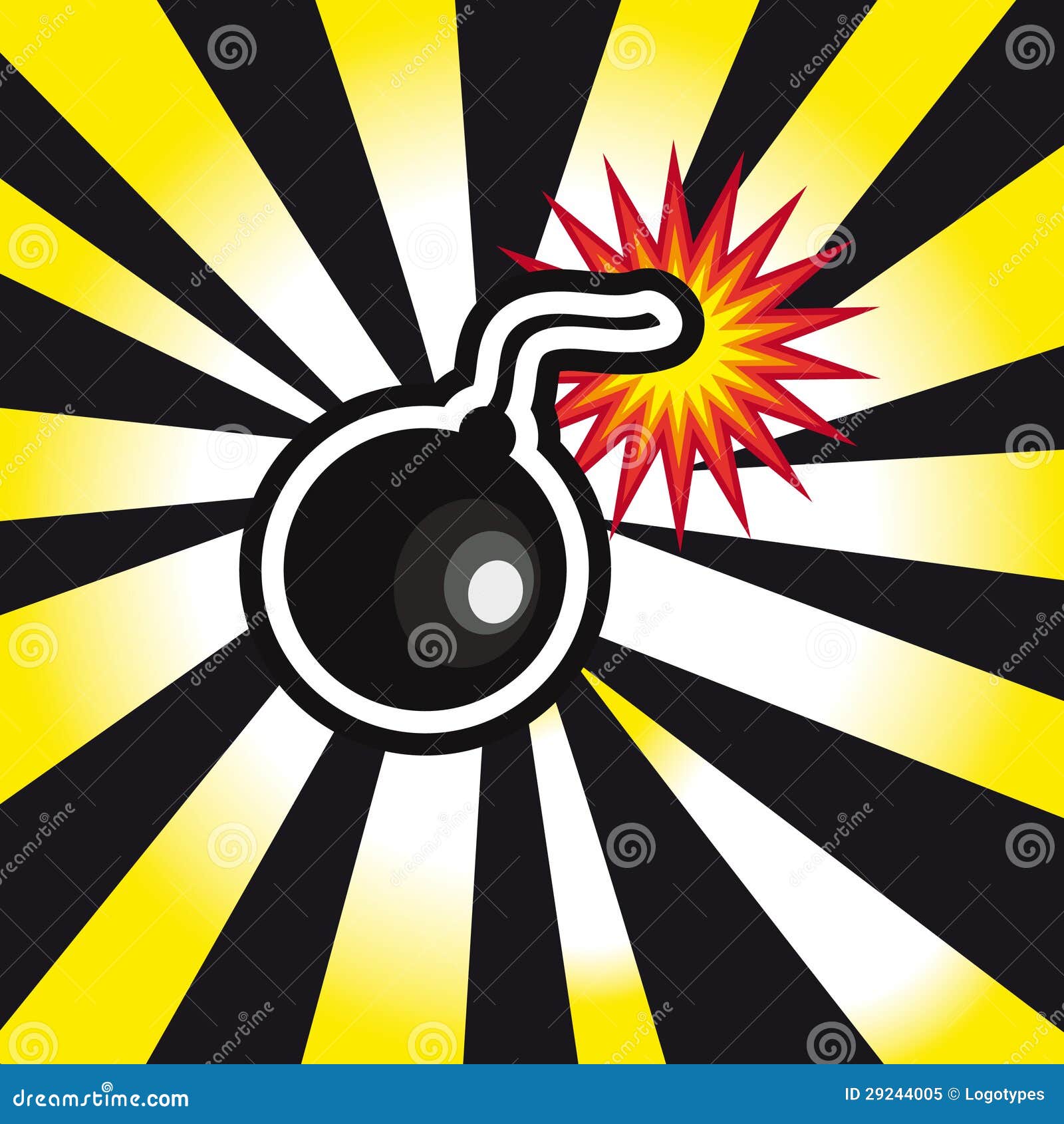 Danger Bomb Explosion In Yellow And Black Background Royalty-Free Stock ...