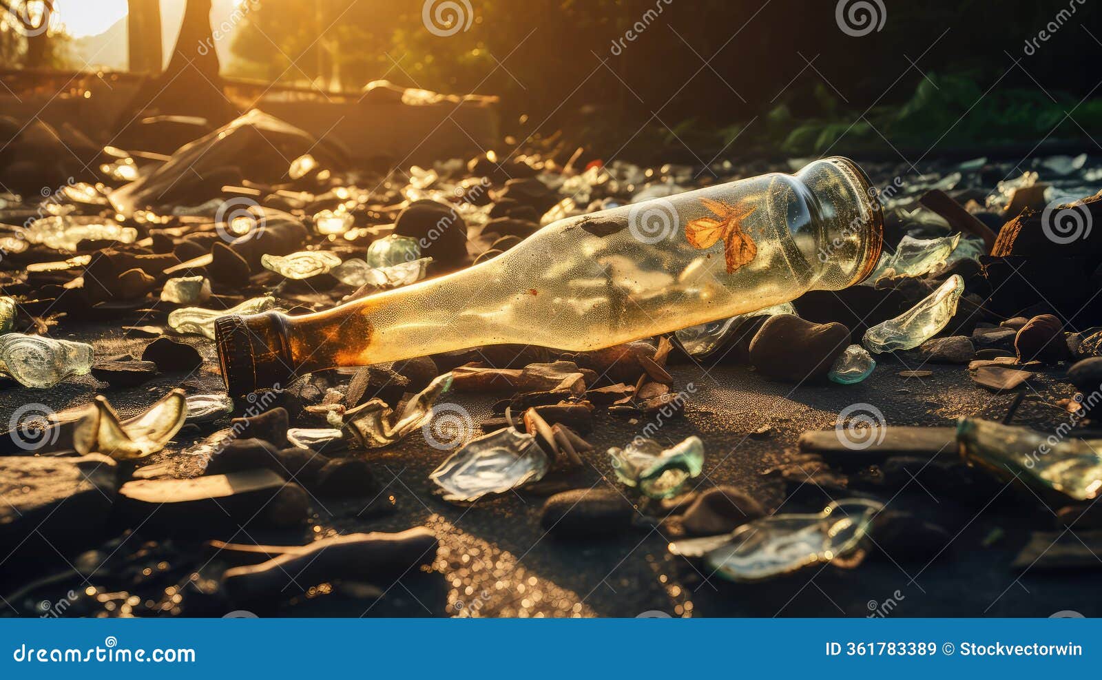 Danger broken beer bottle stock illustration. Illustration of glass ...