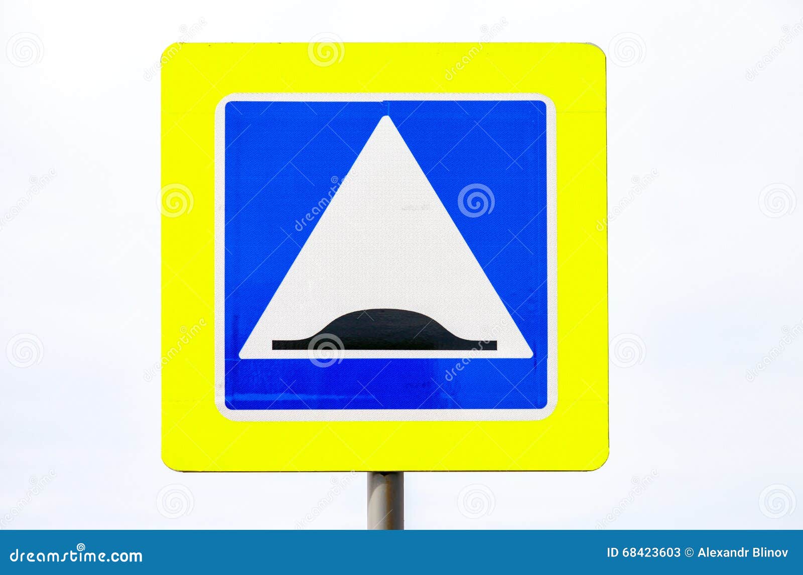 Danger Bump Road Sign Against Sky Stock Image - Image of warning ...