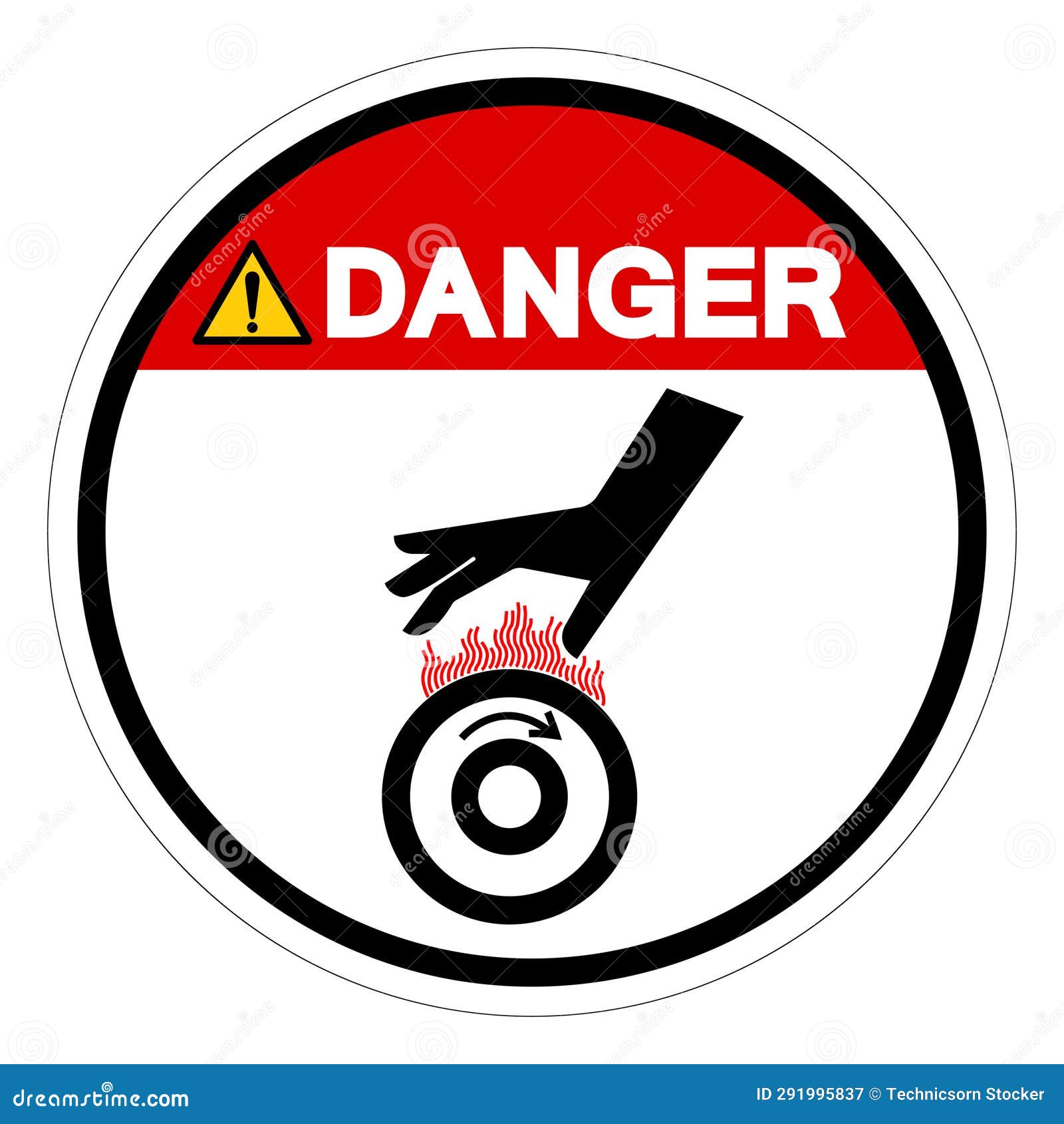 Danger Burn Hazard Hot Rollers Symbol Sign, Vector Illustration ...