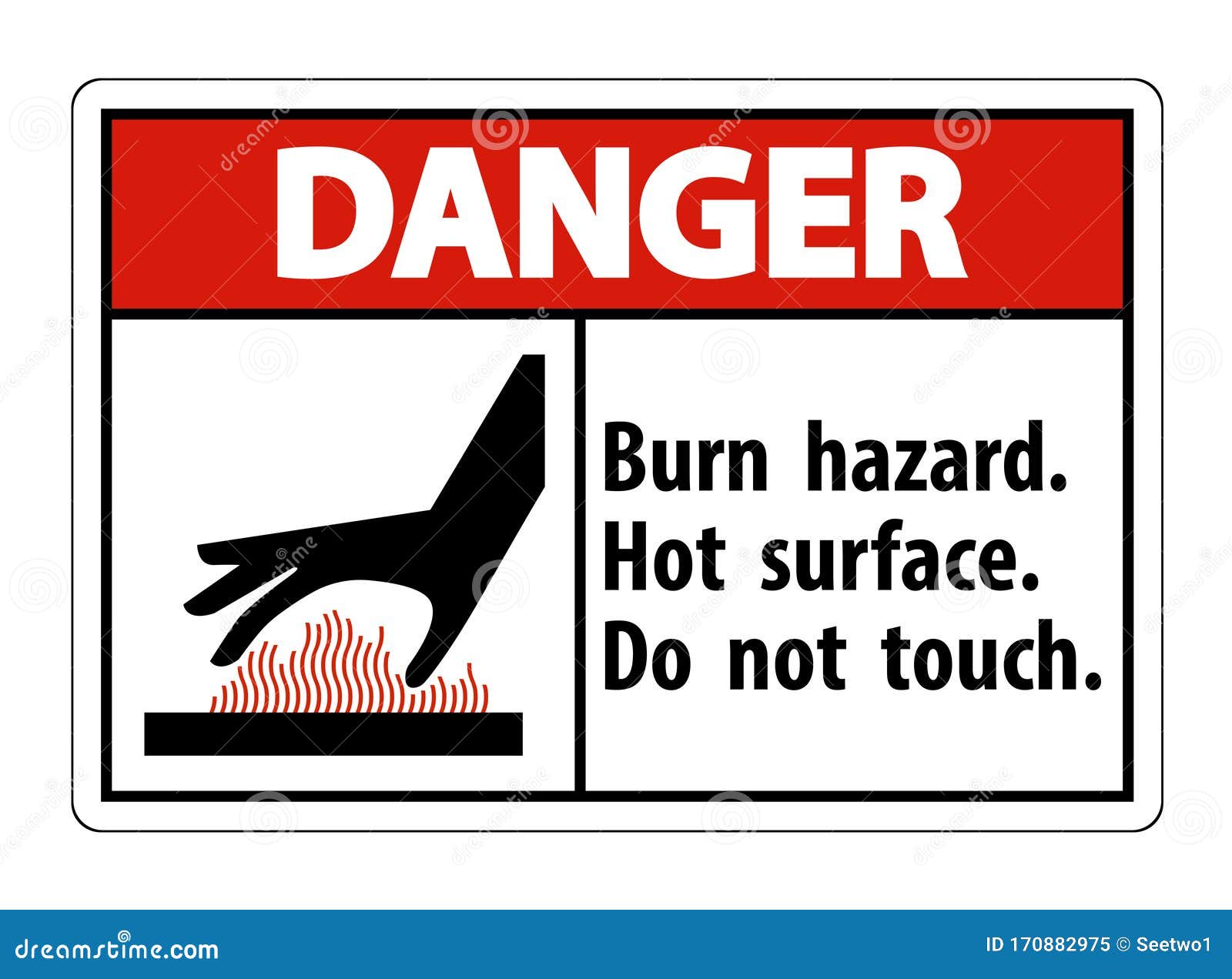 Danger Burn Hazard,Hot Surface,Do Not Touch Symbol Sign Isolate on ...