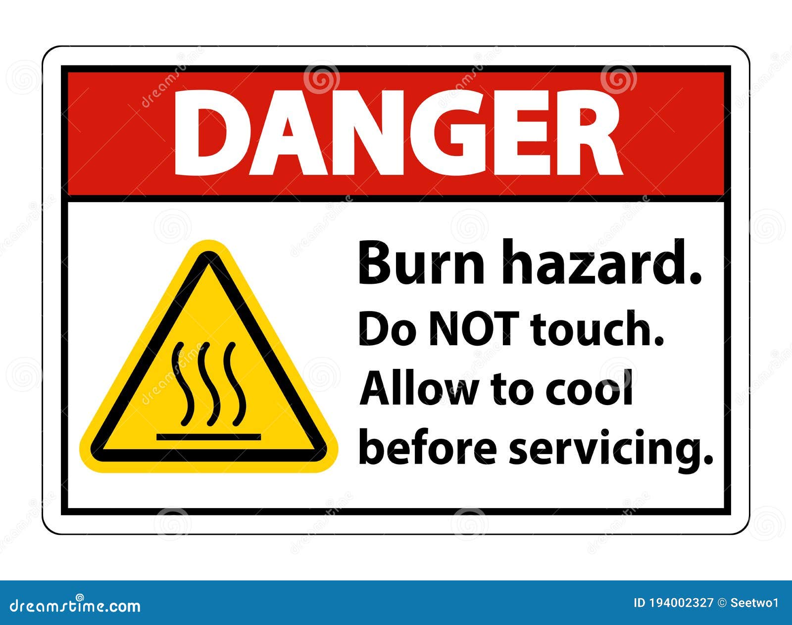 Danger Burn Hazard Hot Surface Do Not Touch Symbol Sign, Vector ...