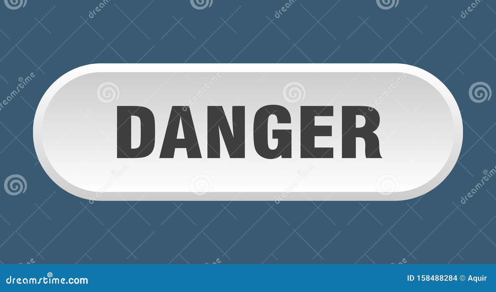 Danger button stock vector. Illustration of button, flat - 158488284