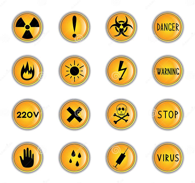 Danger buttons stock vector. Illustration of fire, attention - 21908405