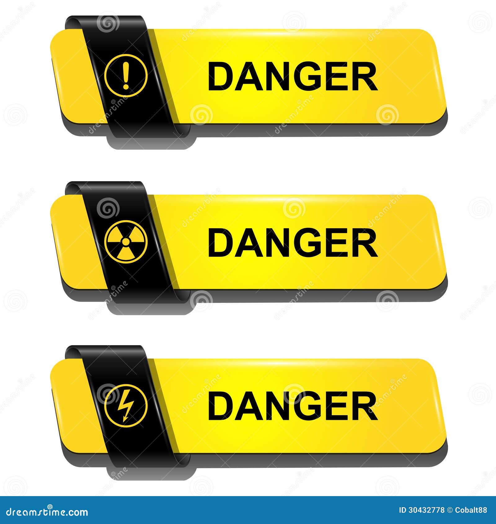 Danger buttons stock vector. Illustration of radiation - 30432778