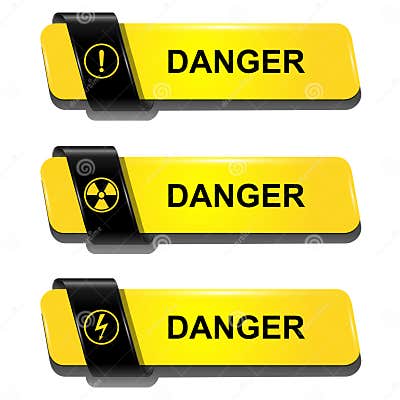 Danger buttons stock vector. Illustration of radiation - 30432778