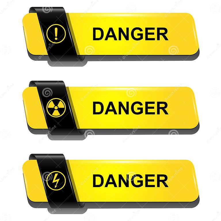 Danger buttons stock vector. Illustration of radiation - 30432778