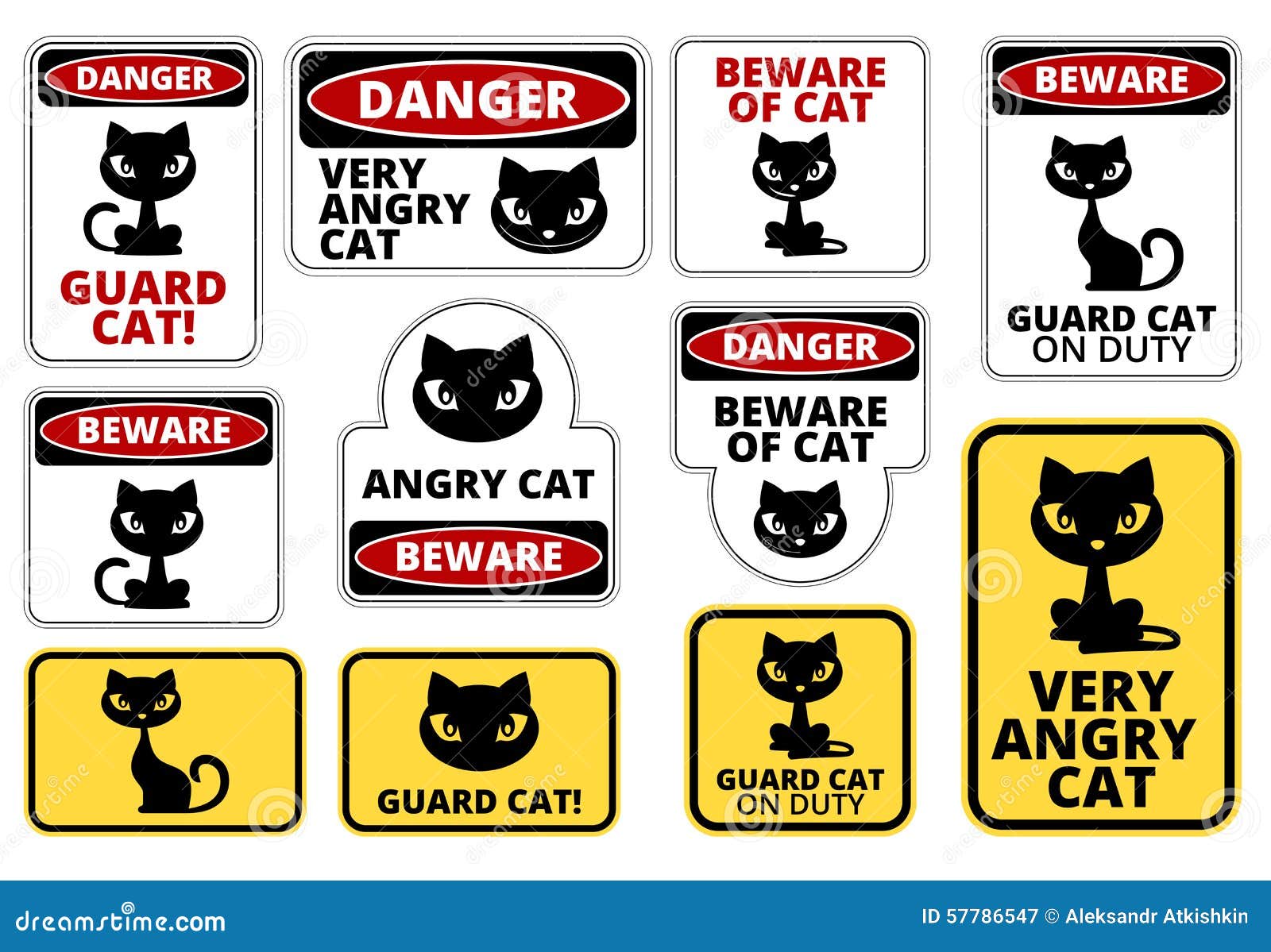 Danger cat stock vector. Illustration of danger, character - 57786547