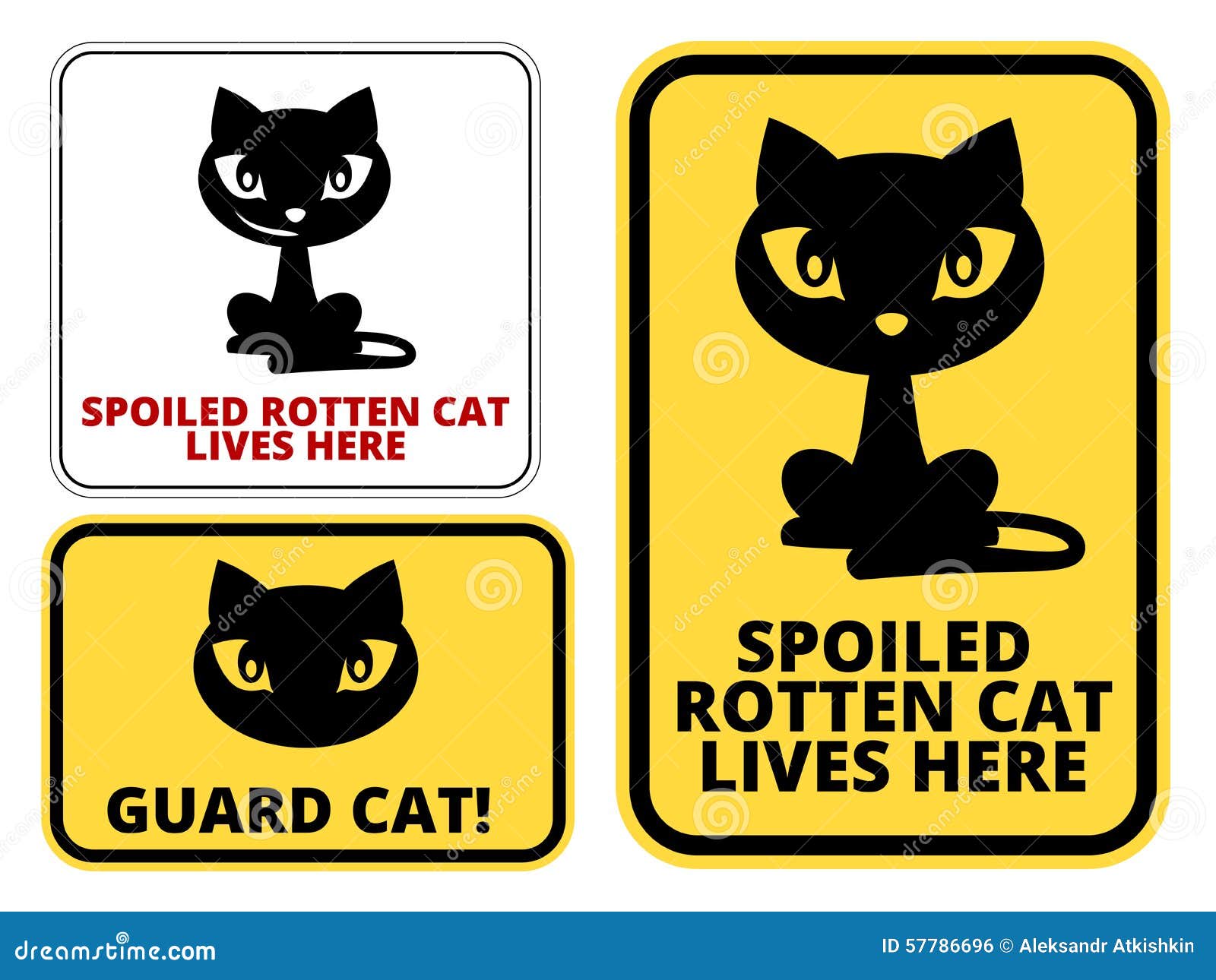 Danger cat stock vector. Illustration of forbidden, security - 57786696