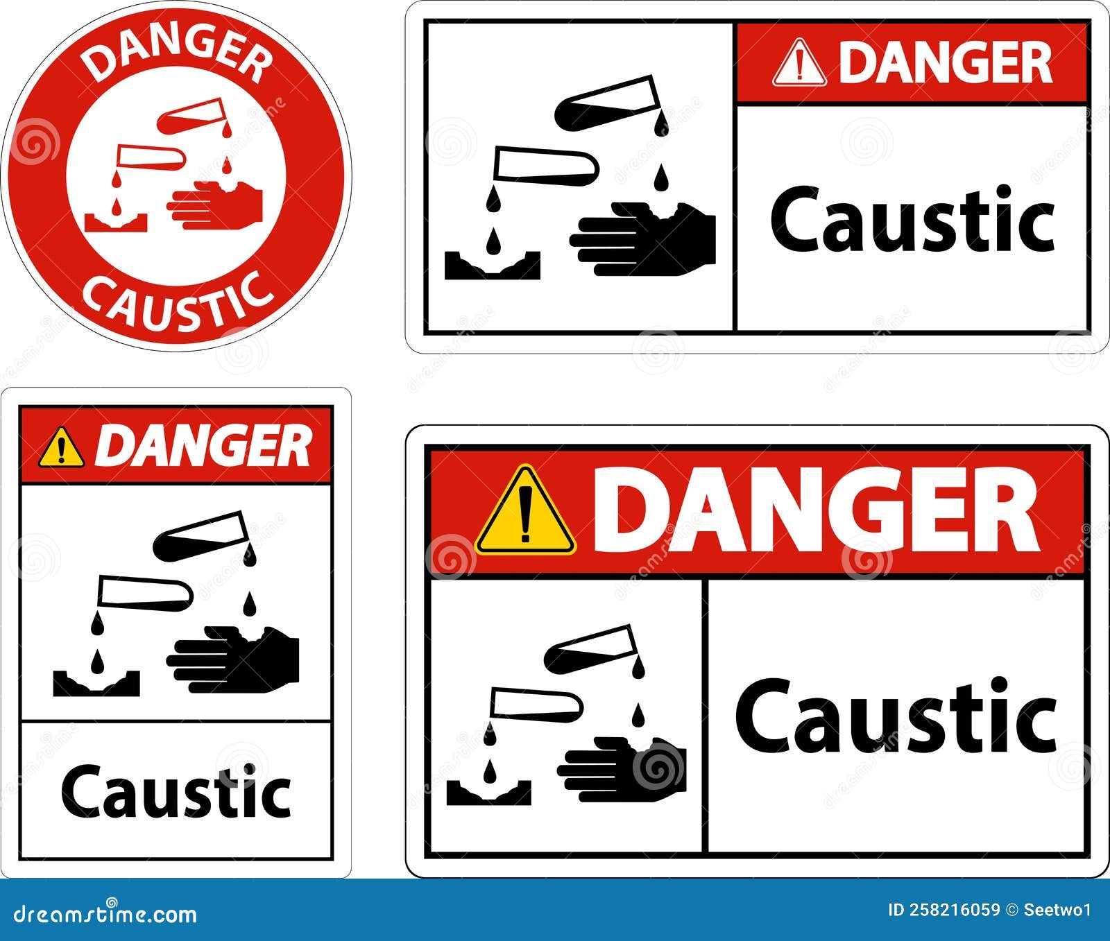 Danger Caustic Symbol Sign on White Background Stock Vector ...