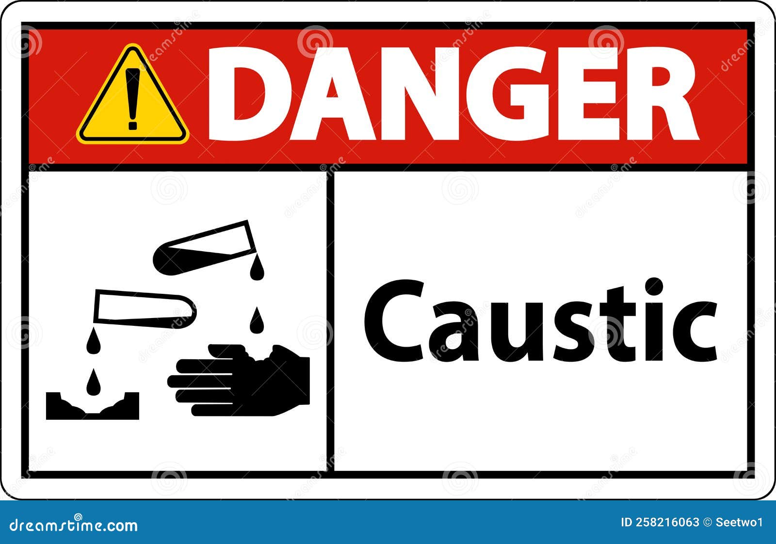 Danger Caustic Symbol Sign on White Background Stock Vector ...