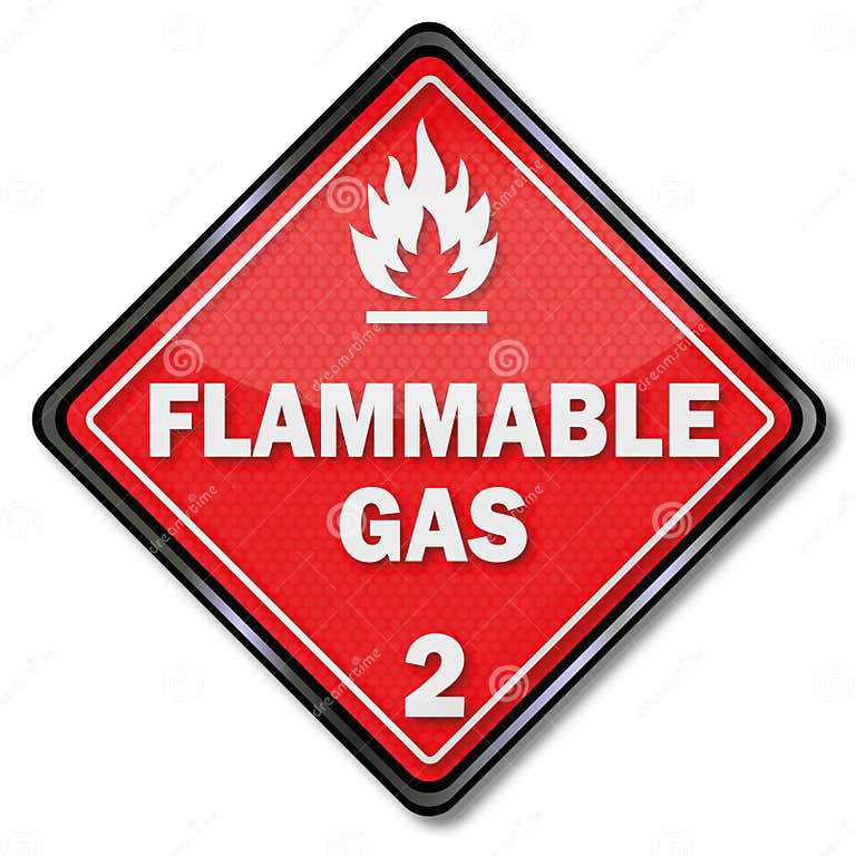 Danger flammable gas stock vector. Illustration of fire - 131526991