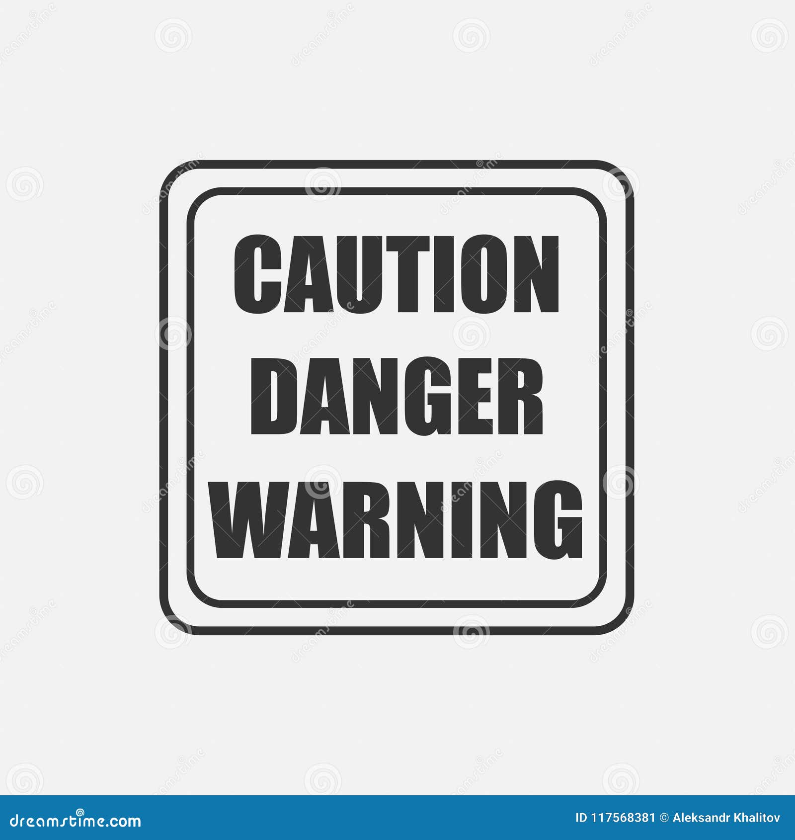 Danger, Caution and Warning Sings in Rectangle 2 Stock Illustration ...
